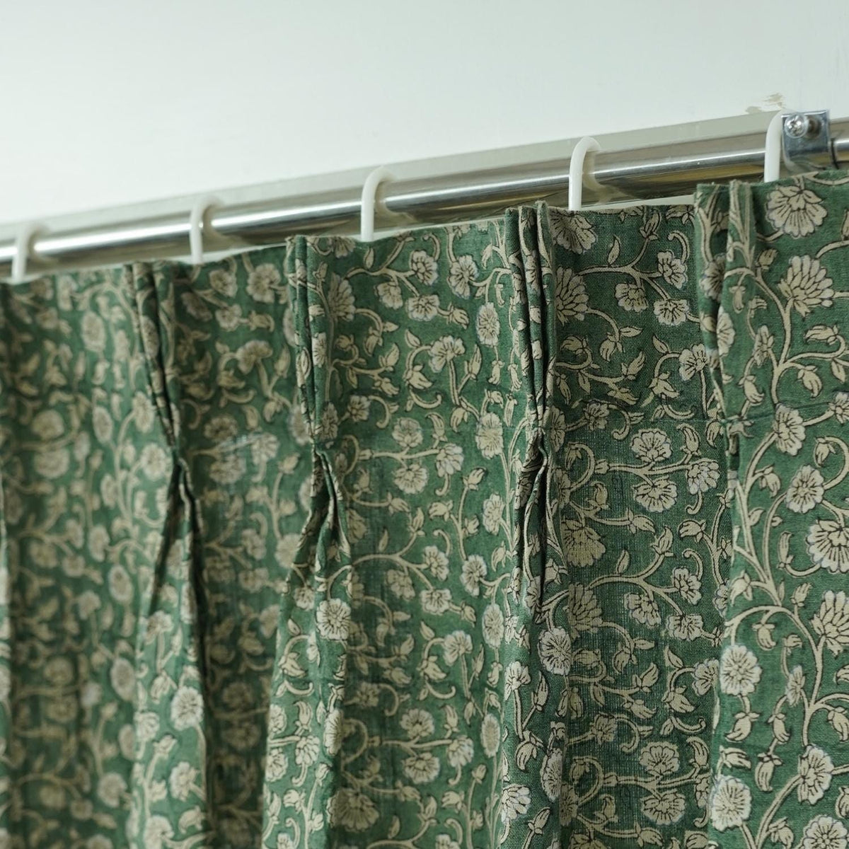 Floral Block Printed Window Curtains Valance Treatments - By Fabdivine