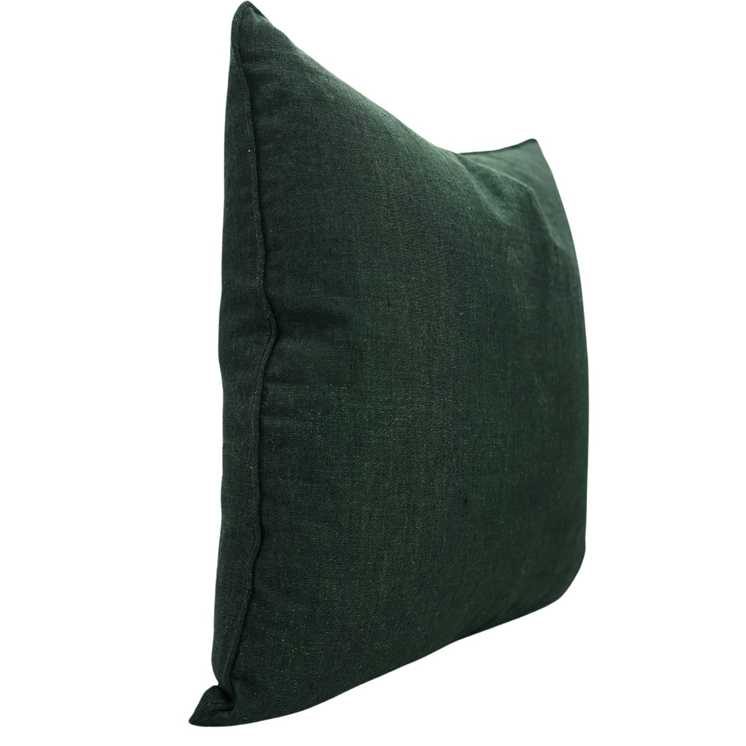 Handcrafted Throw Green Solid Linen Pillow Cover Premium Cushion Case ...