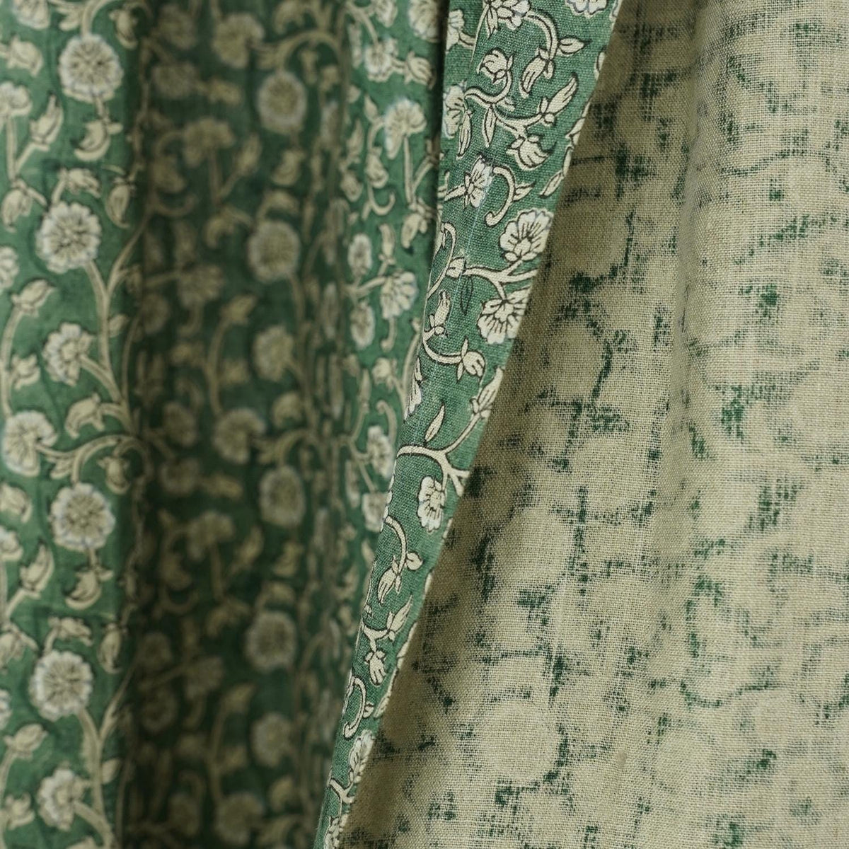 Floral Block Printed Window Curtains Valance Treatments - By Fabdivine