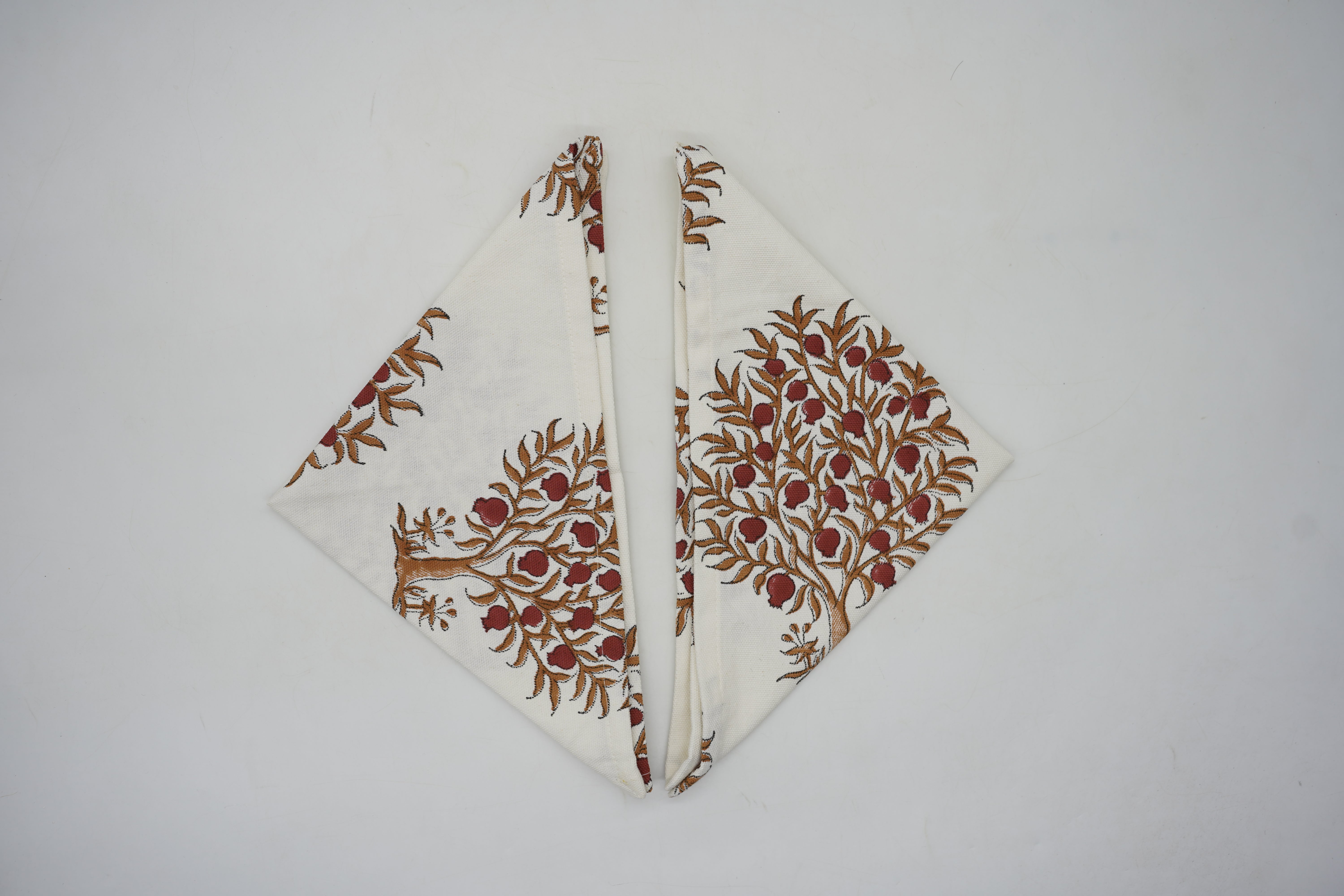 Handcrafted Red Block Printed Table Napkin-Anar – Fabdivine