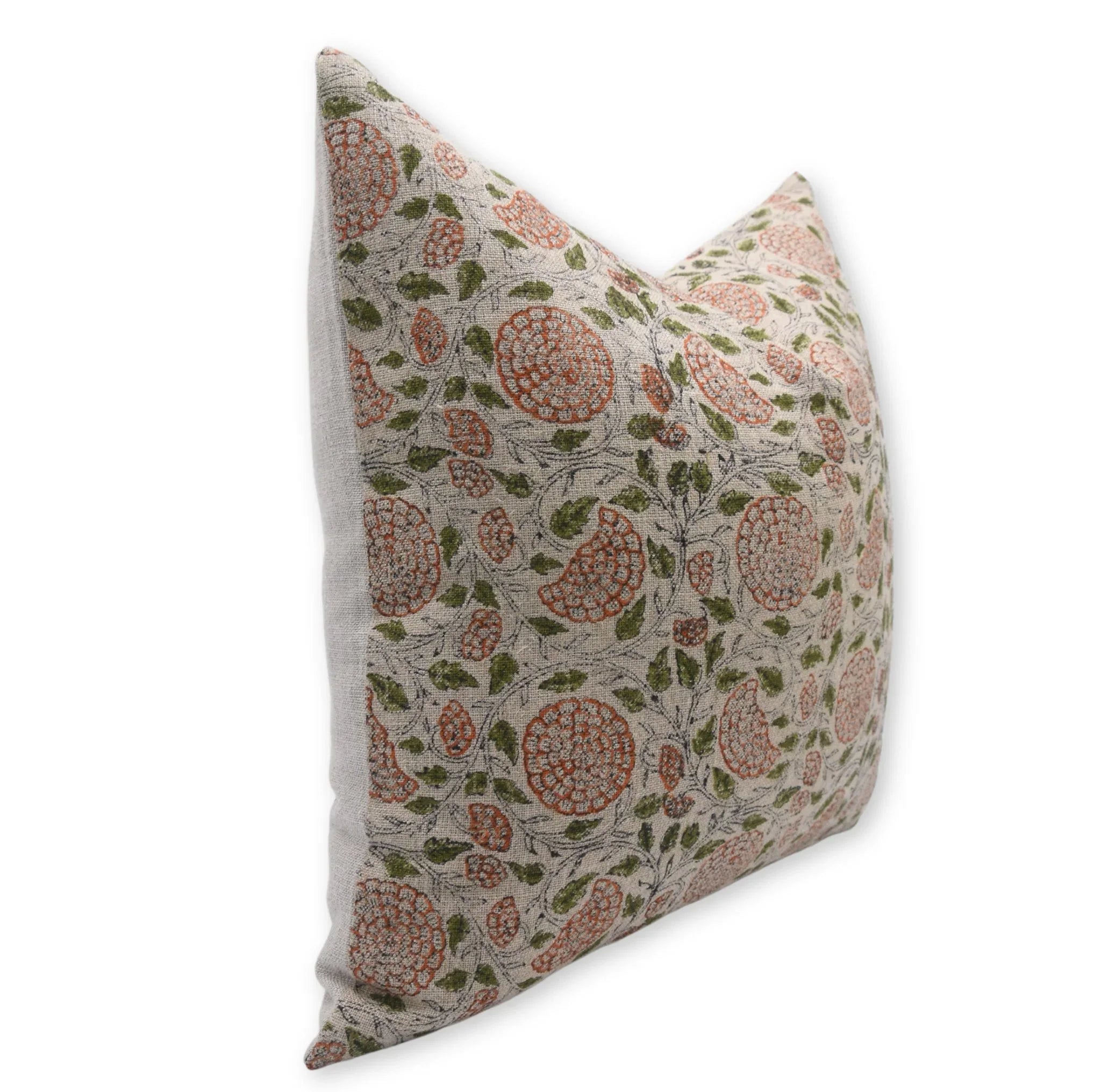 Block Printed Linen Pillow Covers - Fabdivine