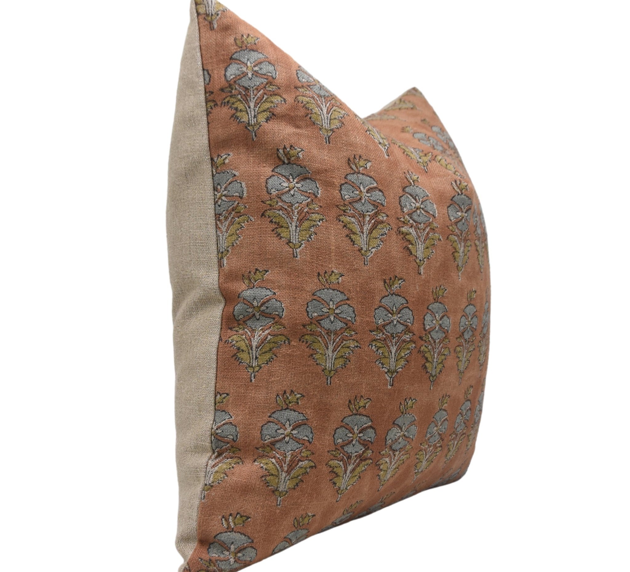 Artisan Block Print Pillows, Pure Linen Fabric Product | FABDIVINE LLC