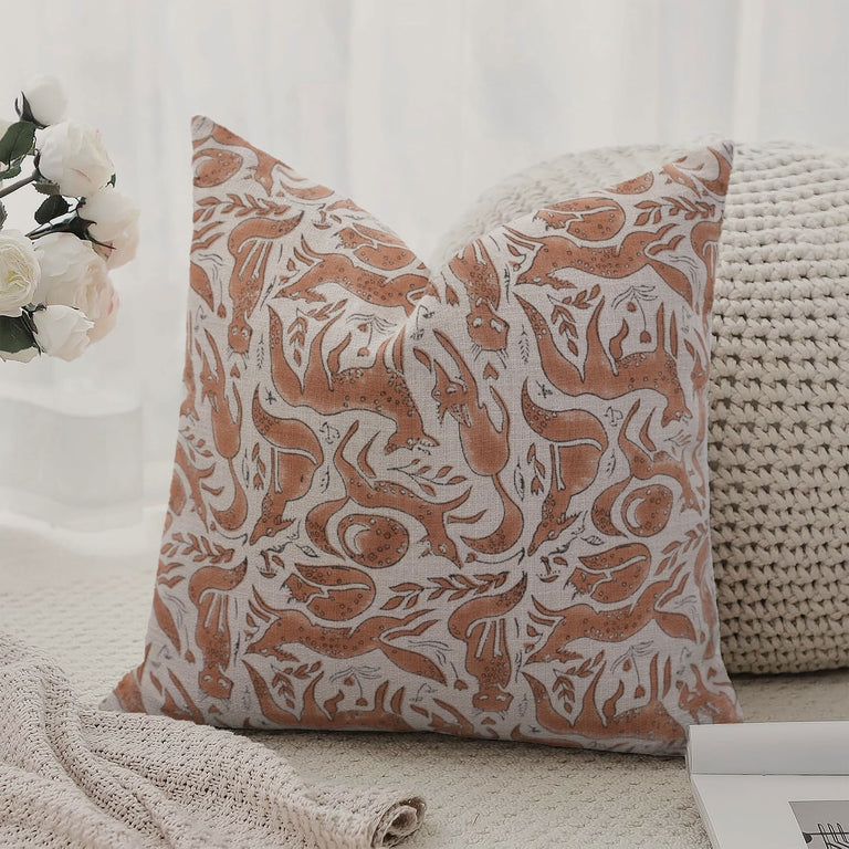 Handmade Juju Flower Block Print Pure Linen Basket | Storage Gift Bag ...
